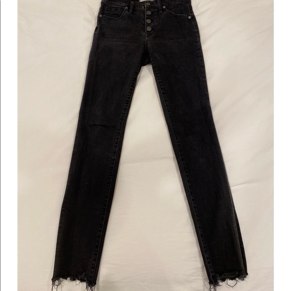 Madewell | Jeans | Madewell Black Jeans With Unfinished Hem | Poshmark